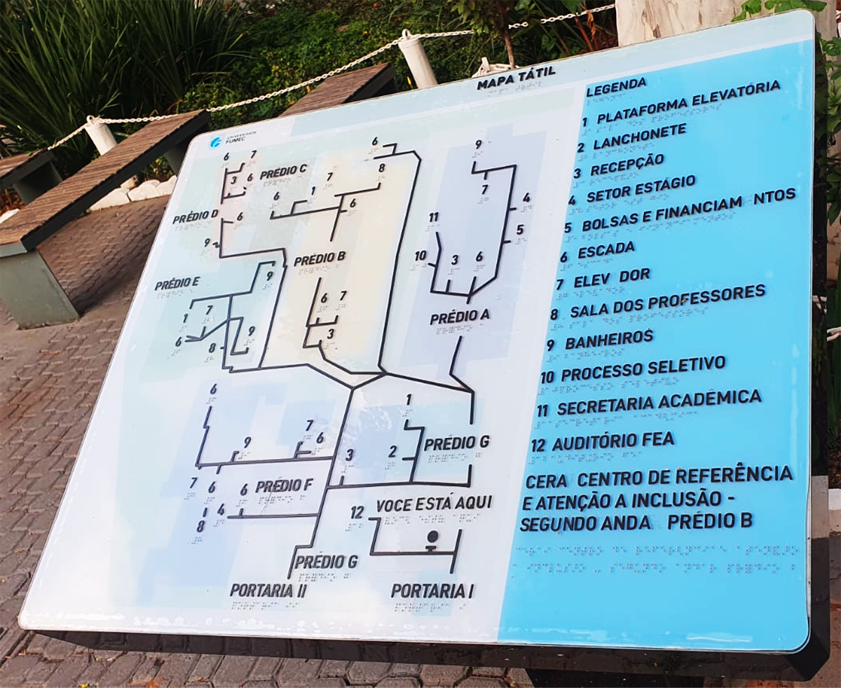 Ainda está conhecendo o campus? O mapa tátil te ajuda a se localizar ...